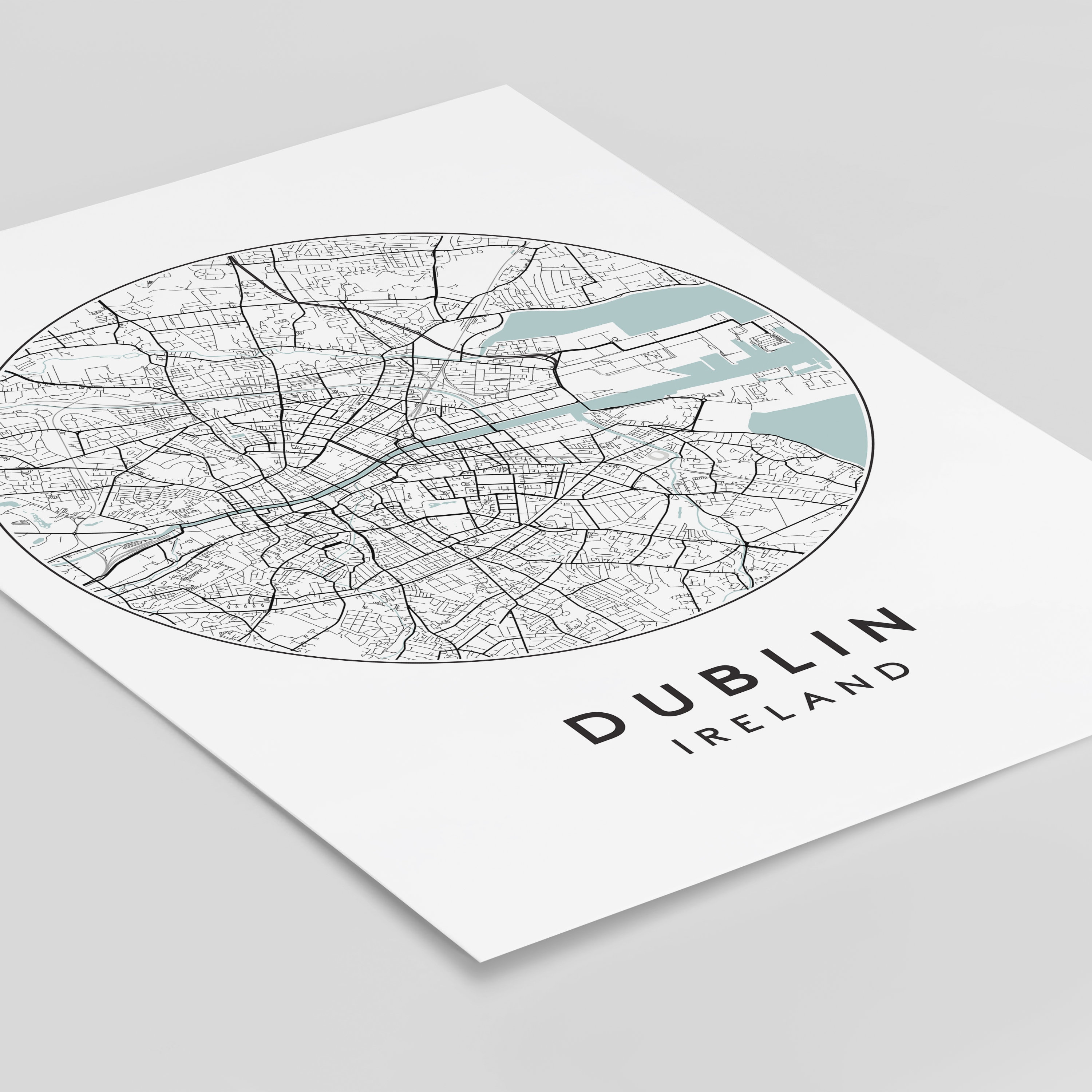 Dublin City Map Print, Street Map Art, Dublin Map Poster, Dublin Map ...