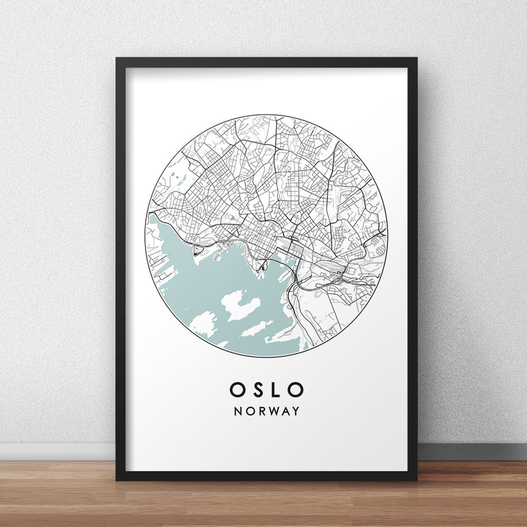 Oslo City Map Print, Street Map Art, Oslo Map Poster, Oslo Map Print ...
