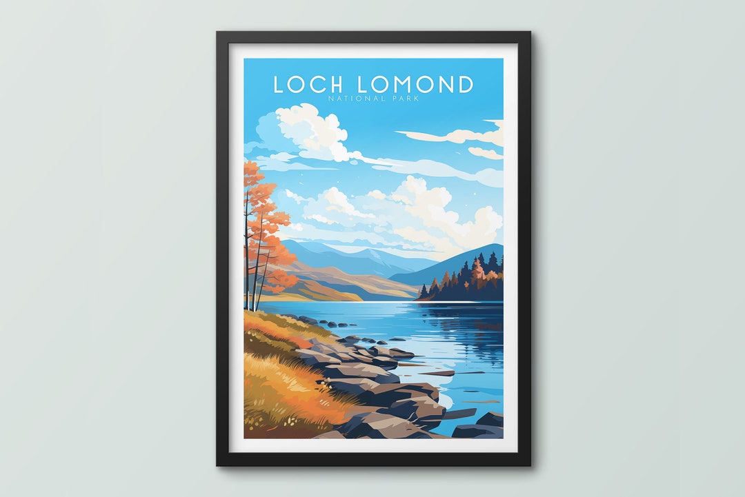 Loch Lomond National Park Travel Poster Wall Art Print Loch Lomond ...