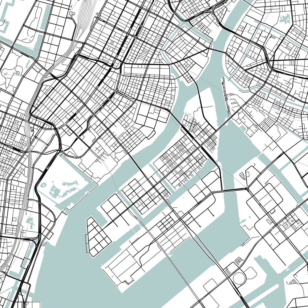 Tokyo City Map Printable Street Map Art Tokyo Map Print | Etsy