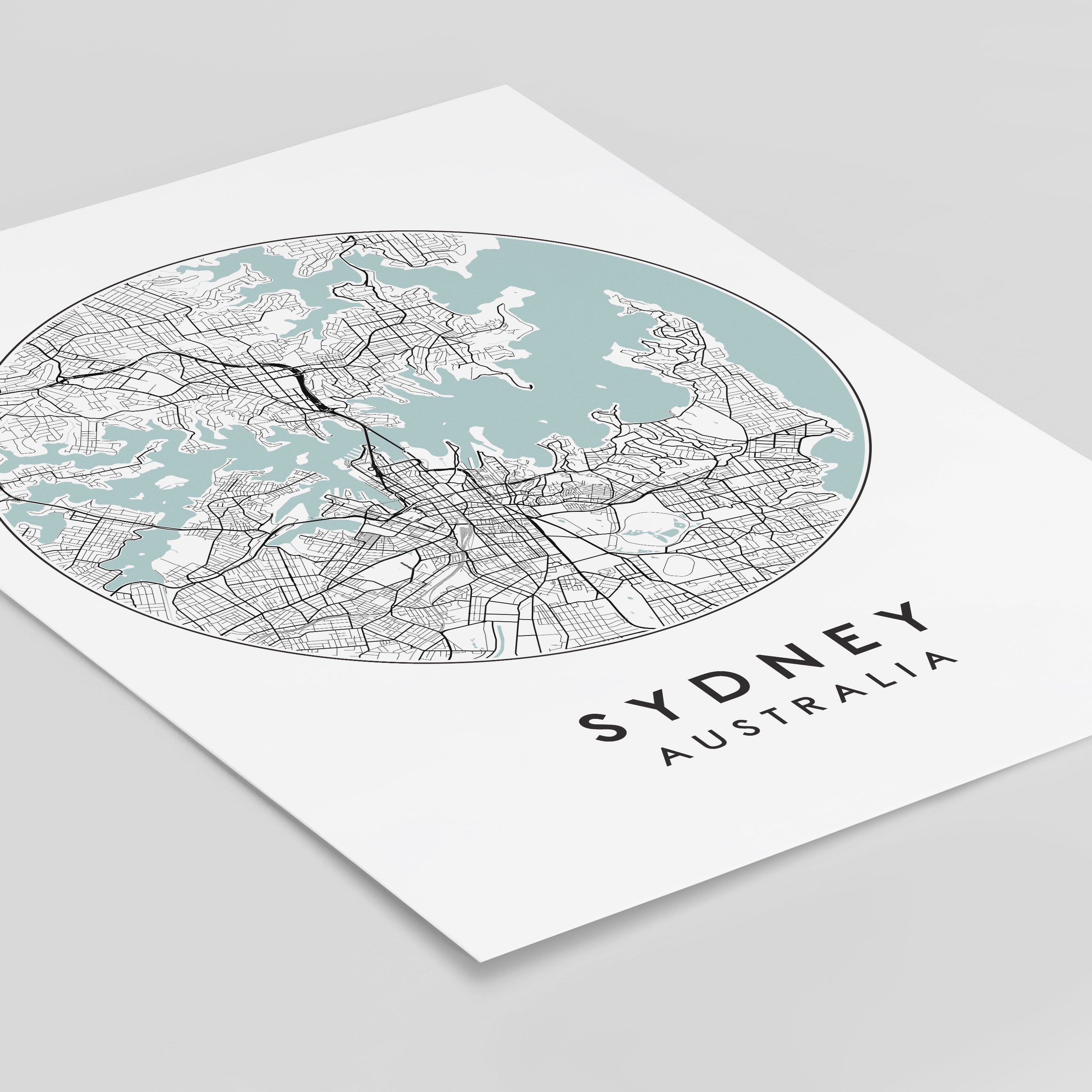 Sydney City Map Print Street Map Art Sydney Map Poster | Etsy