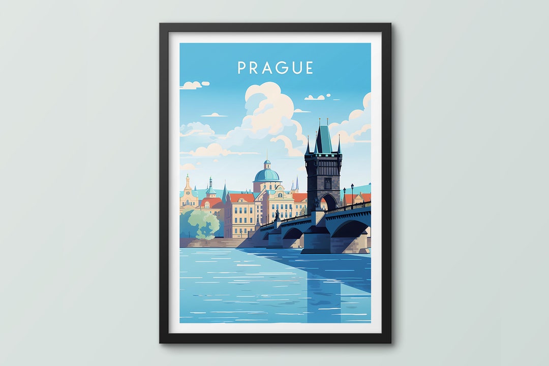 Prague Travel Poster Wall Art Print Prague Poster Prague Print Charles ...