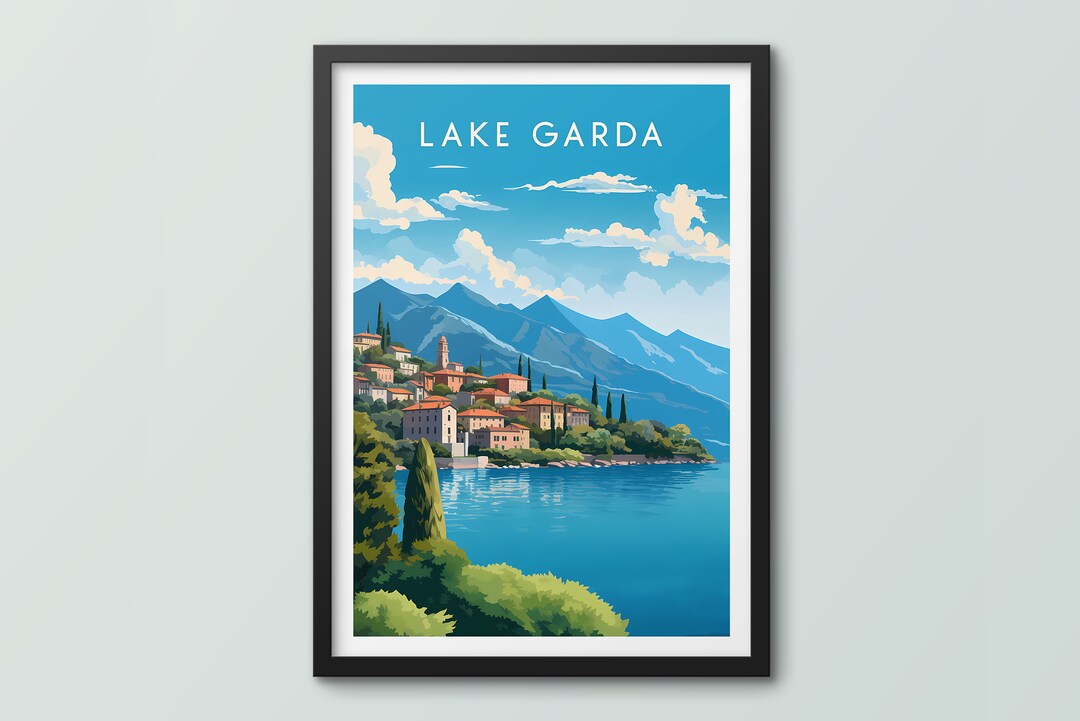 Lake Garda Travel Poster Wall Art Print Lake Garda Poster Lake Garda ...
