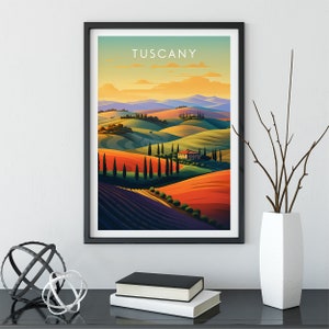 Tuscany Travel Poster Wall Art Print Tuscany Poster Italy Print Tuscany ...