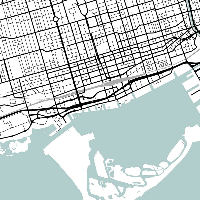 Toronto City Print Street Map Art Toronto Map Poster | Etsy Canada