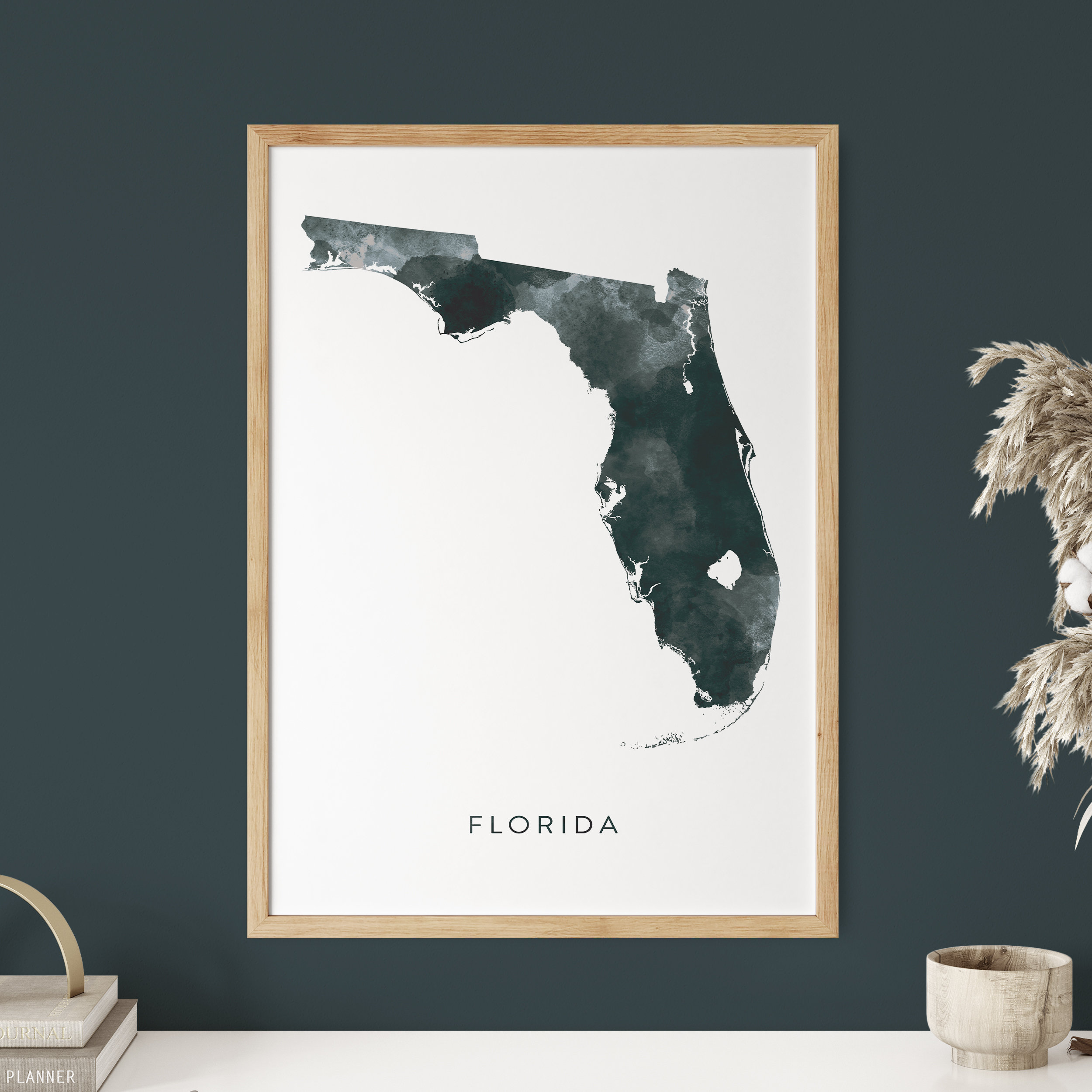Florida Map Watercolor Print Florida State Florida Poster - Etsy