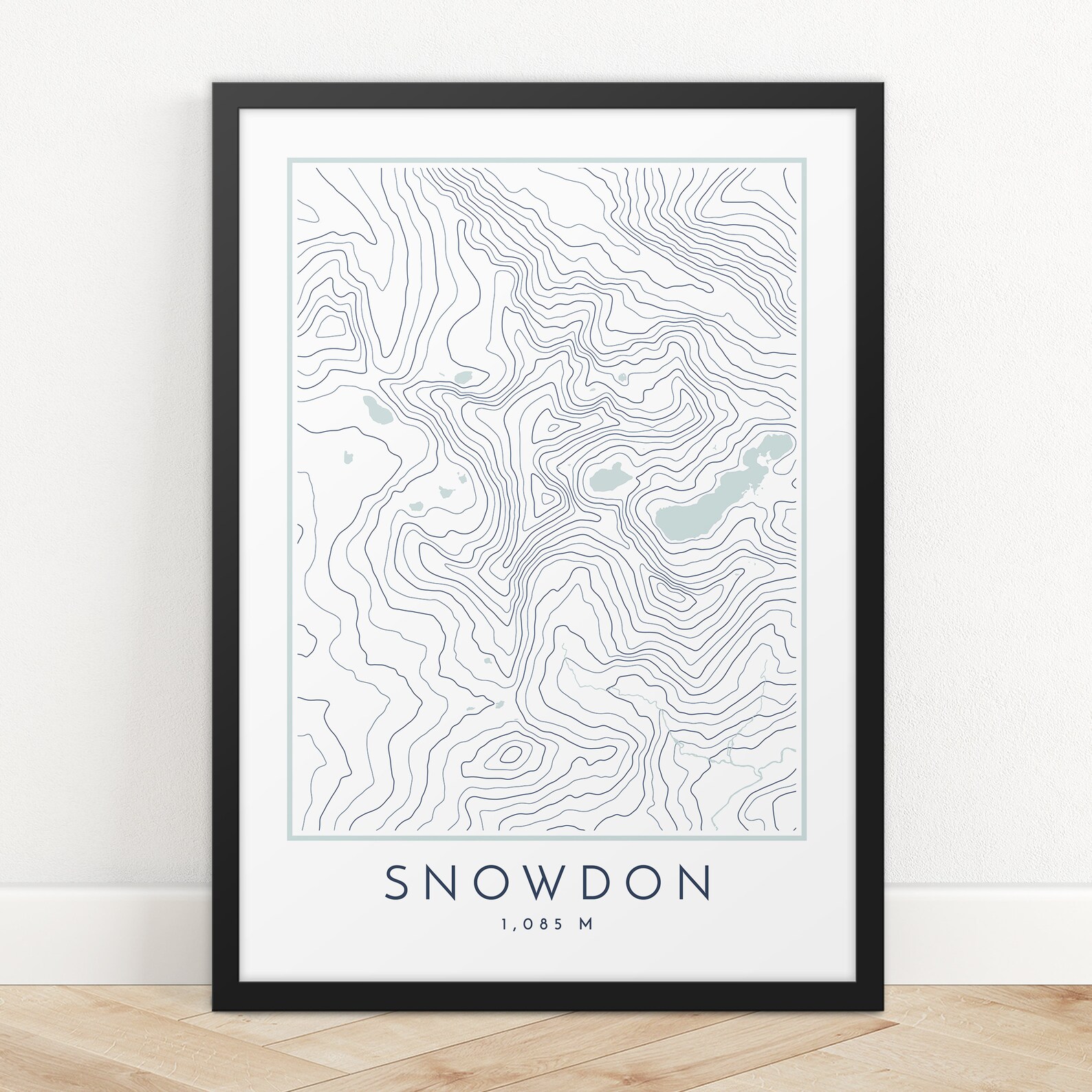 Snowdon Topographic Map Print, Contour Lines Map Print, Snowdon Print ...