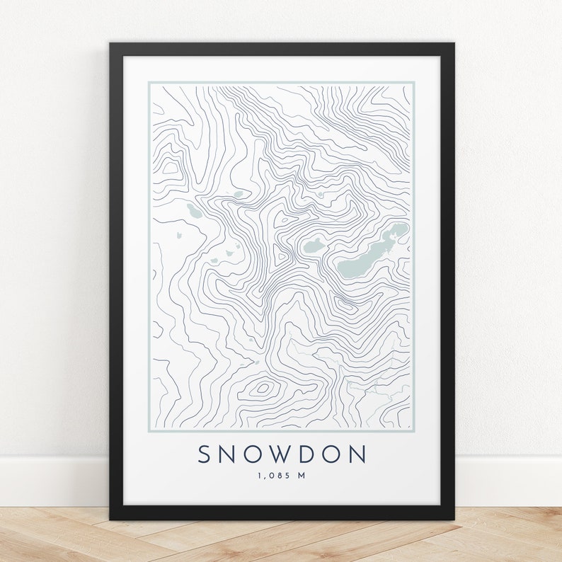 Snowdon Topographic Map Print Contour Lines Map Print - Etsy UK