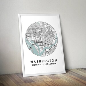 Washington DC City Print, Street Map Art, Washington Map Poster ...