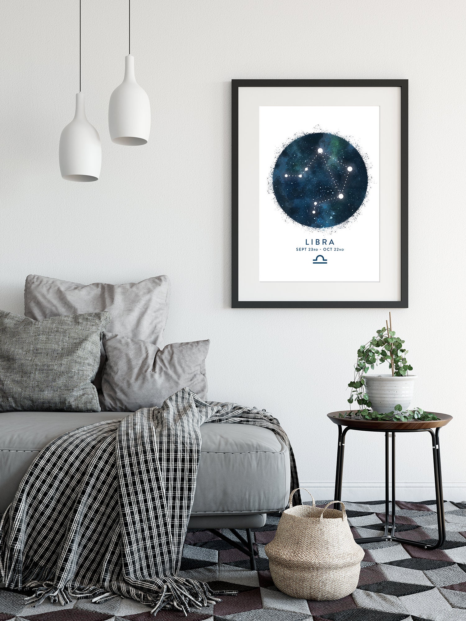 Libra Constellation Art Print, Star Sign Print, Horoscope Print, Zodiac ...
