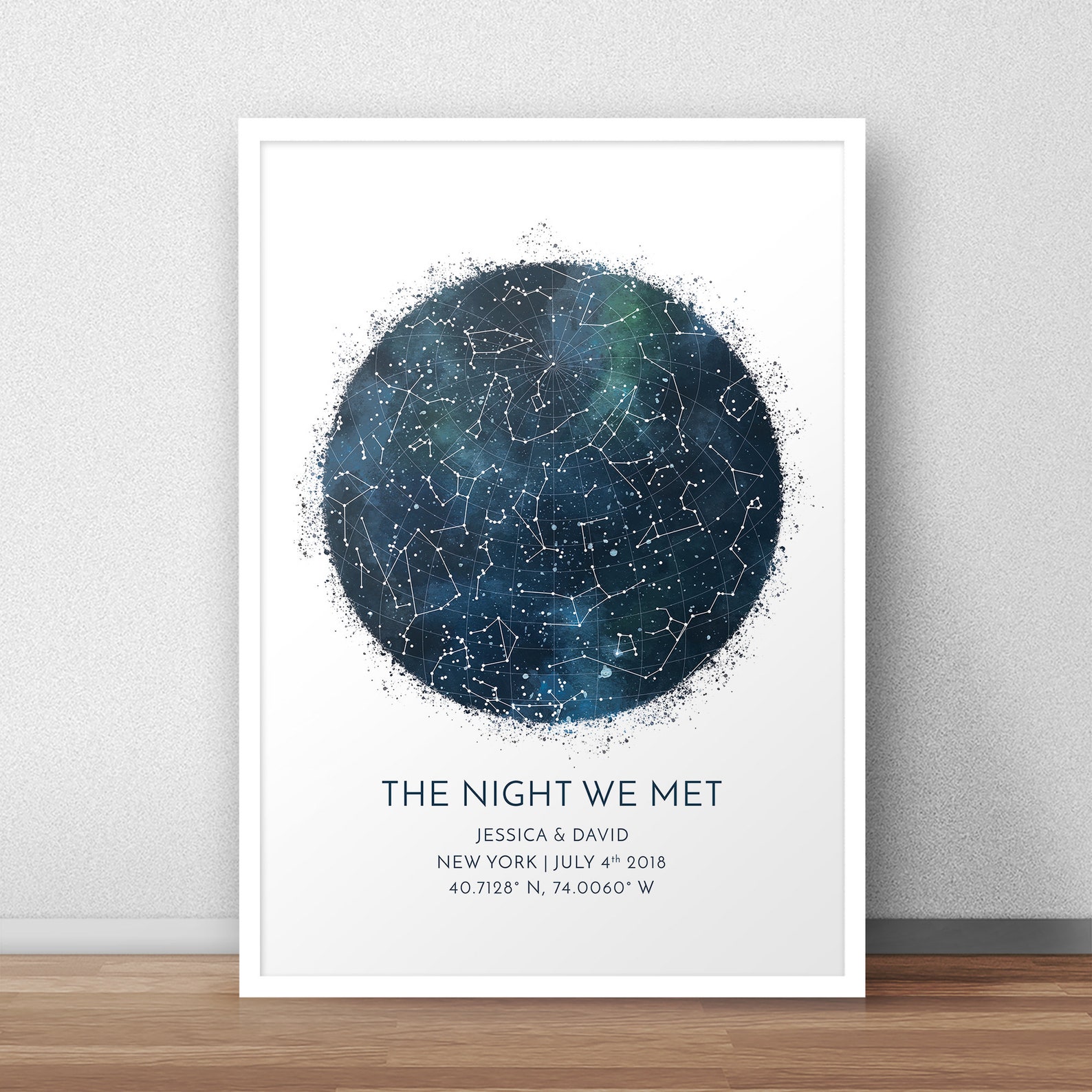 Framed Custom Star Map Print, Anniversary Gift, Night Sky Print, Star ...