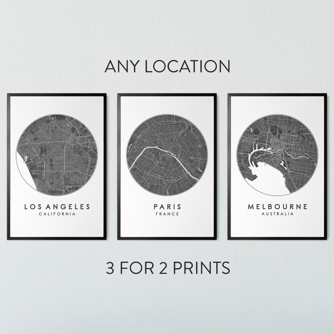 Personalised City Map Print, Any City Map Print, Custom Map Print, City ...