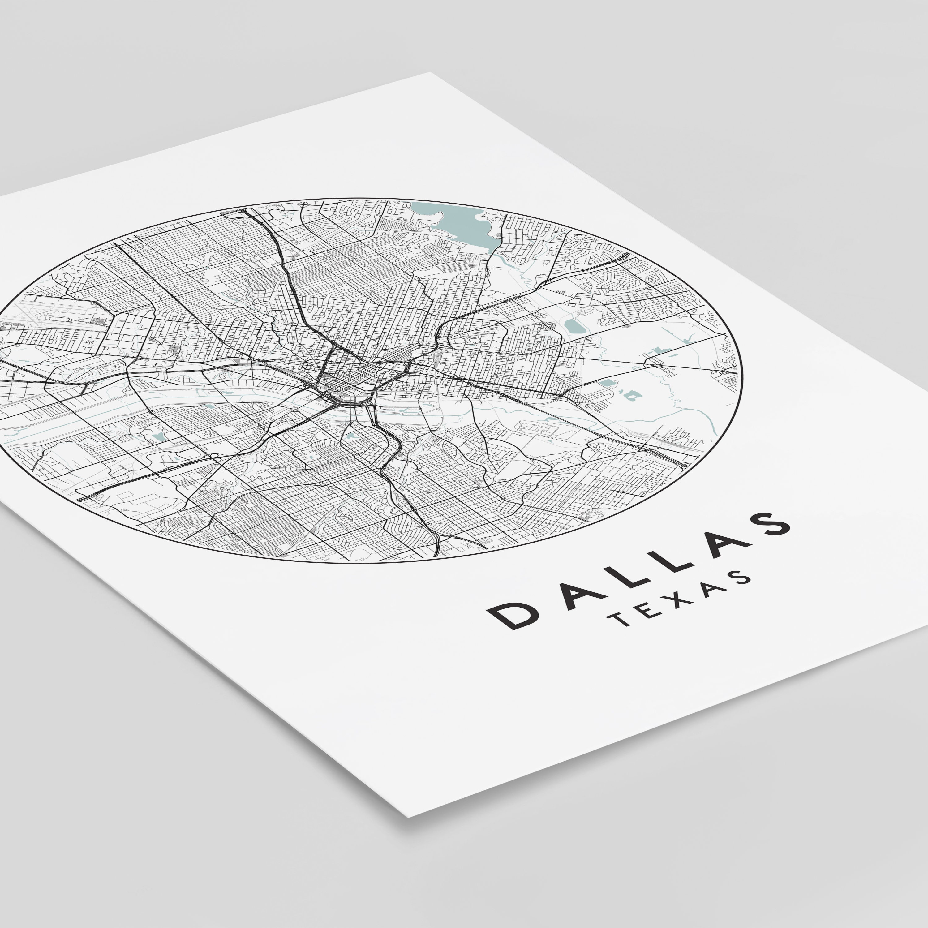 Dallas City Map Print Street Map Art Dallas Map Poster - Etsy Singapore