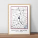 Parc Des Princes Stadium Map Print, Paris Saint-germain Print, Football ...