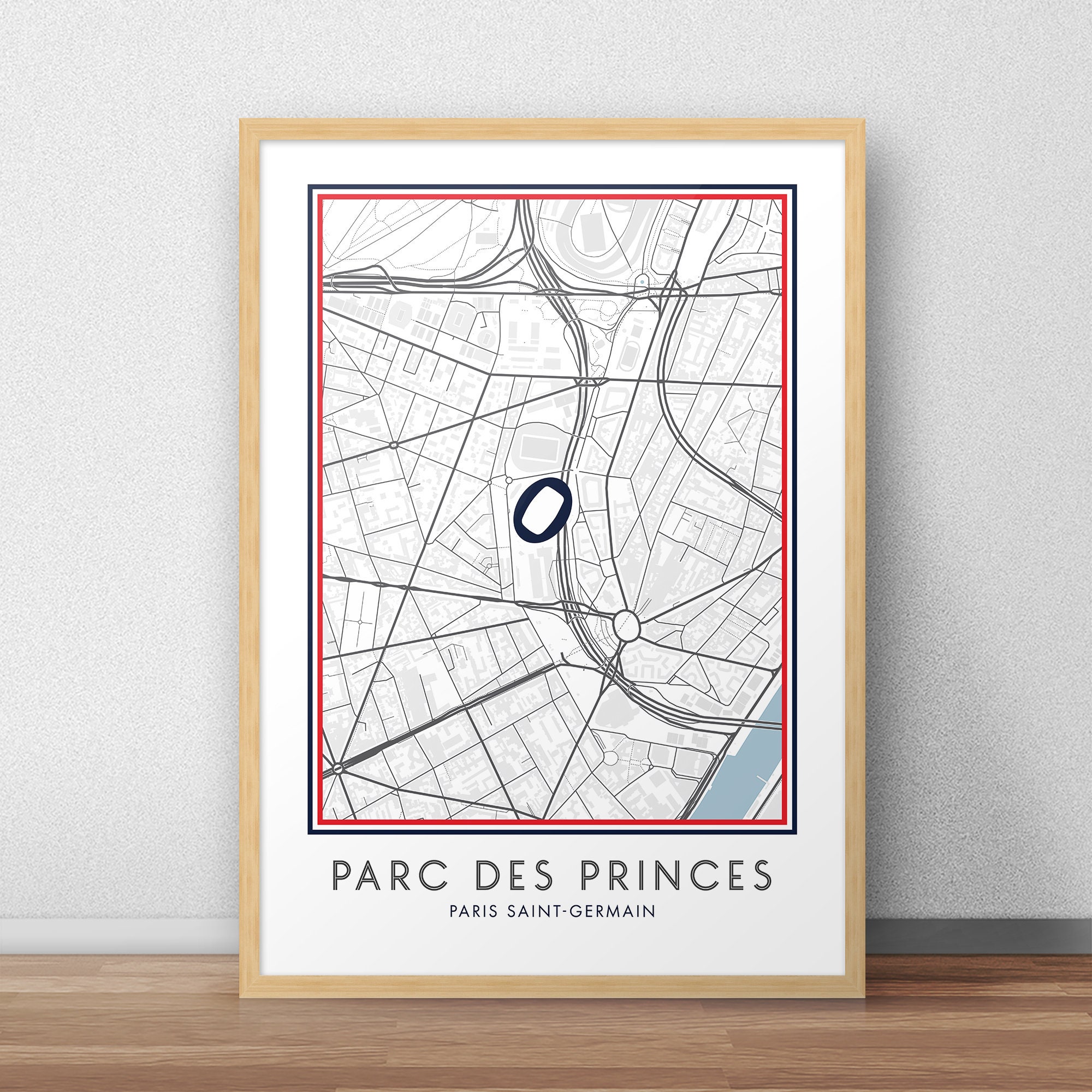 Parc Des Princes Stadium Map Print, Paris Saint-germain Print, Football ...