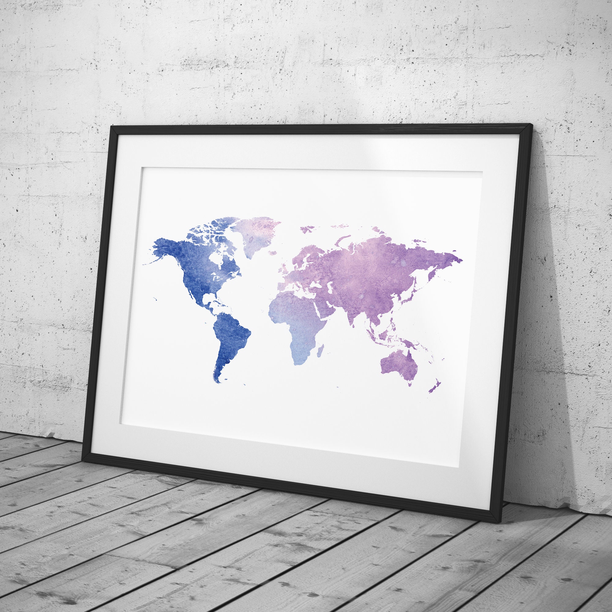 World Map Watercolour Print Watercolor Map Art World Map - Etsy UK