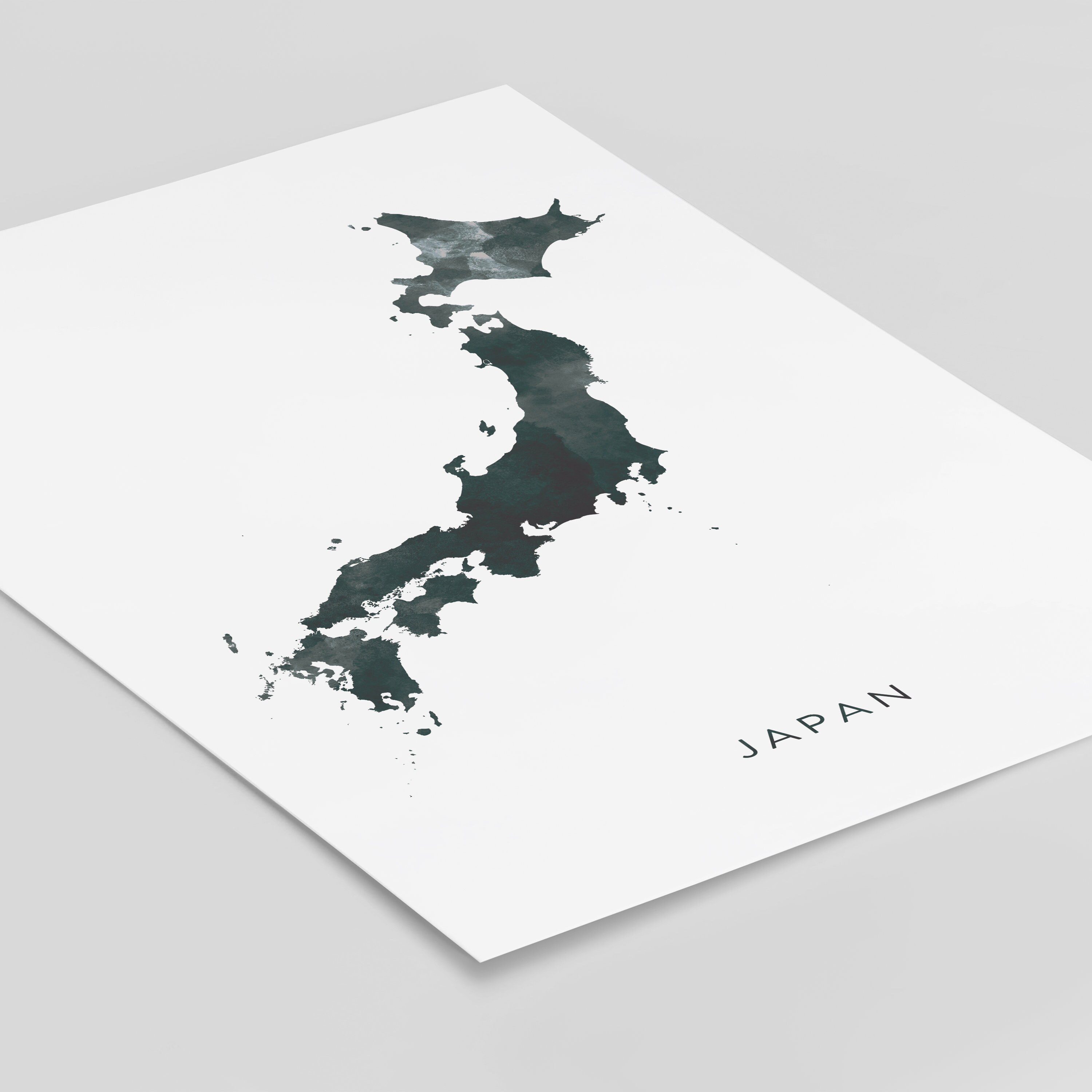 Japan Map Watercolour Print Watercolor Map Art Japan Map - Etsy UK
