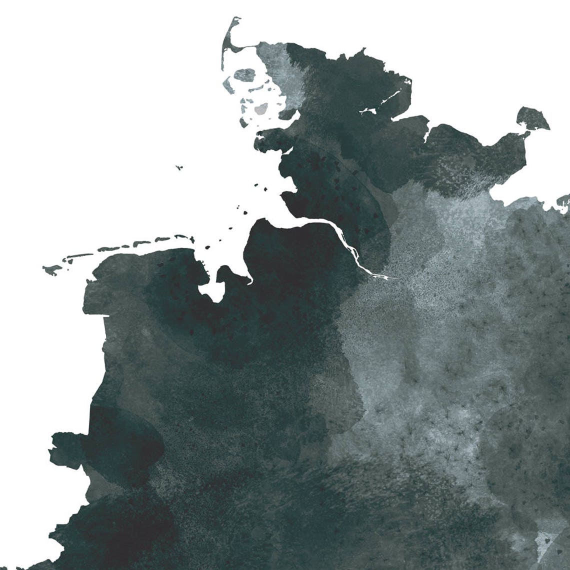 Germany Map Watercolour Print Watercolor Map Art Germany Map | Etsy