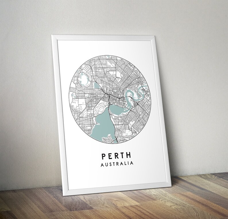 Perth City Map Printable, Street Map Art, Perth Map Print, City Map ...