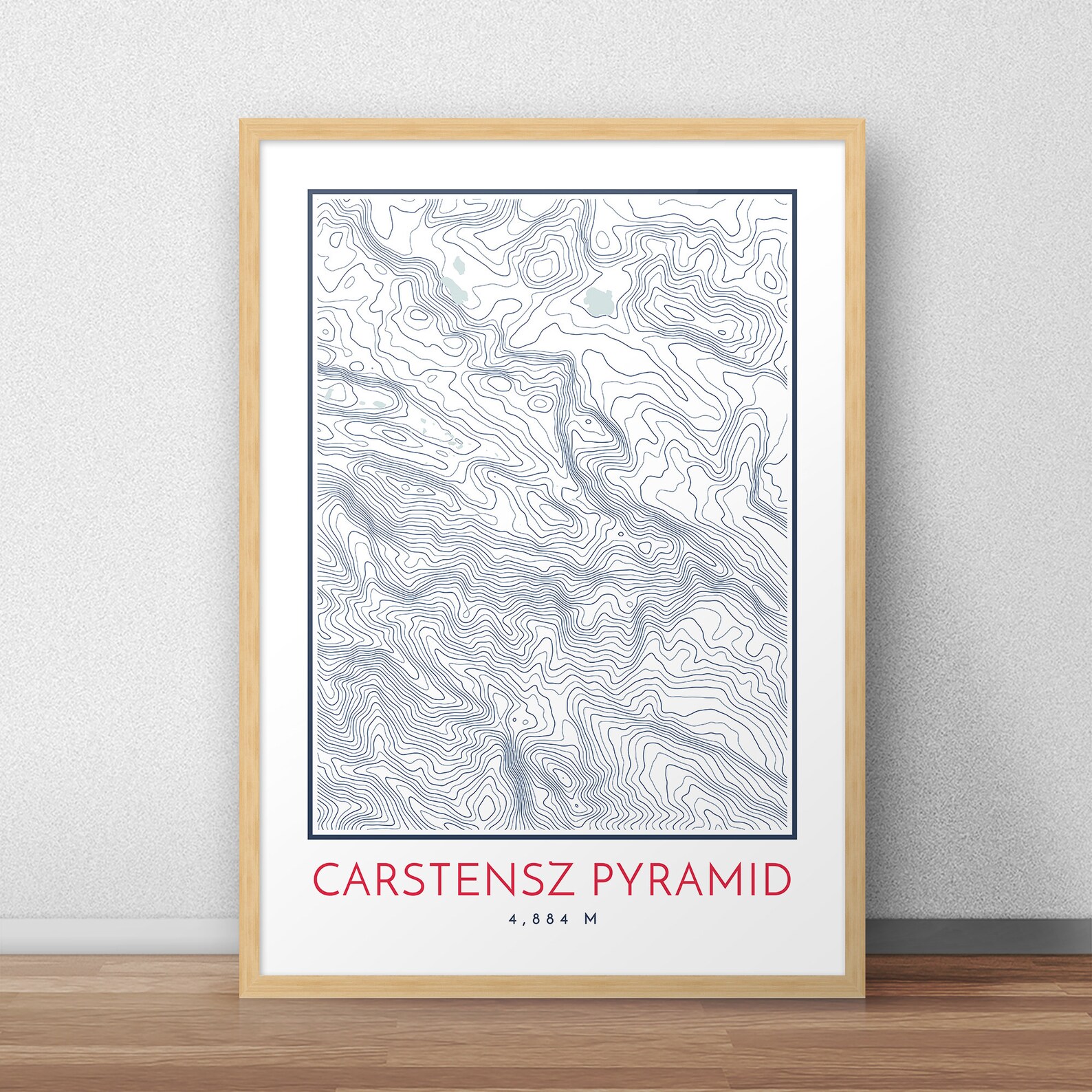 Carstensz Pyramid Topographic Map Print Contour Lines Map - Etsy UK