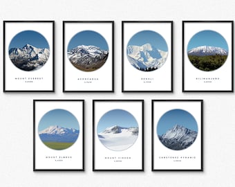 The Seven Summits Print Collection - Etsy Canada