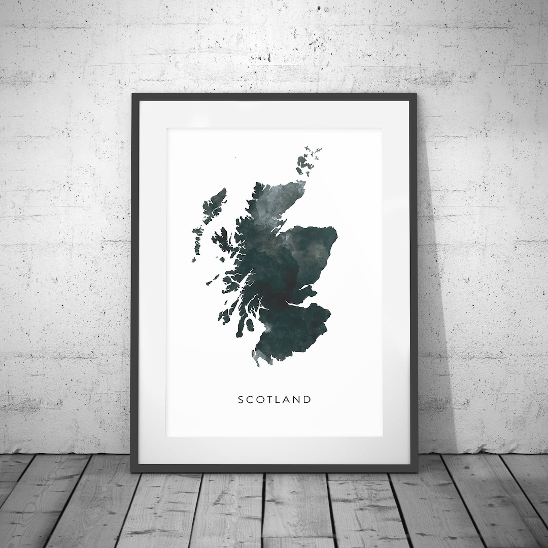 Scotland Map Watercolour Print, Watercolor Map Art, Scotland Map Poster ...