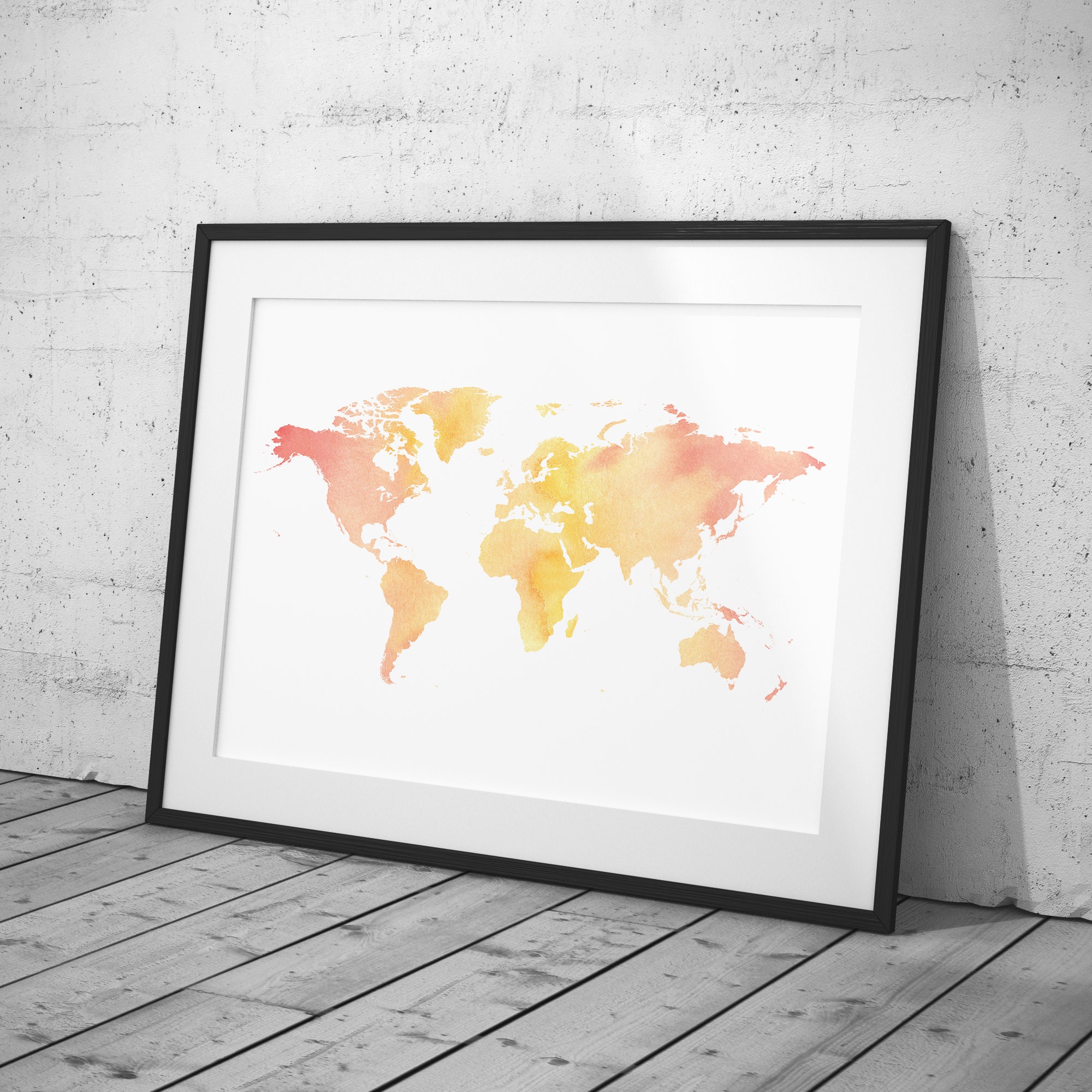 World Map Watercolour Print Watercolor Map Art World Map - Etsy UK