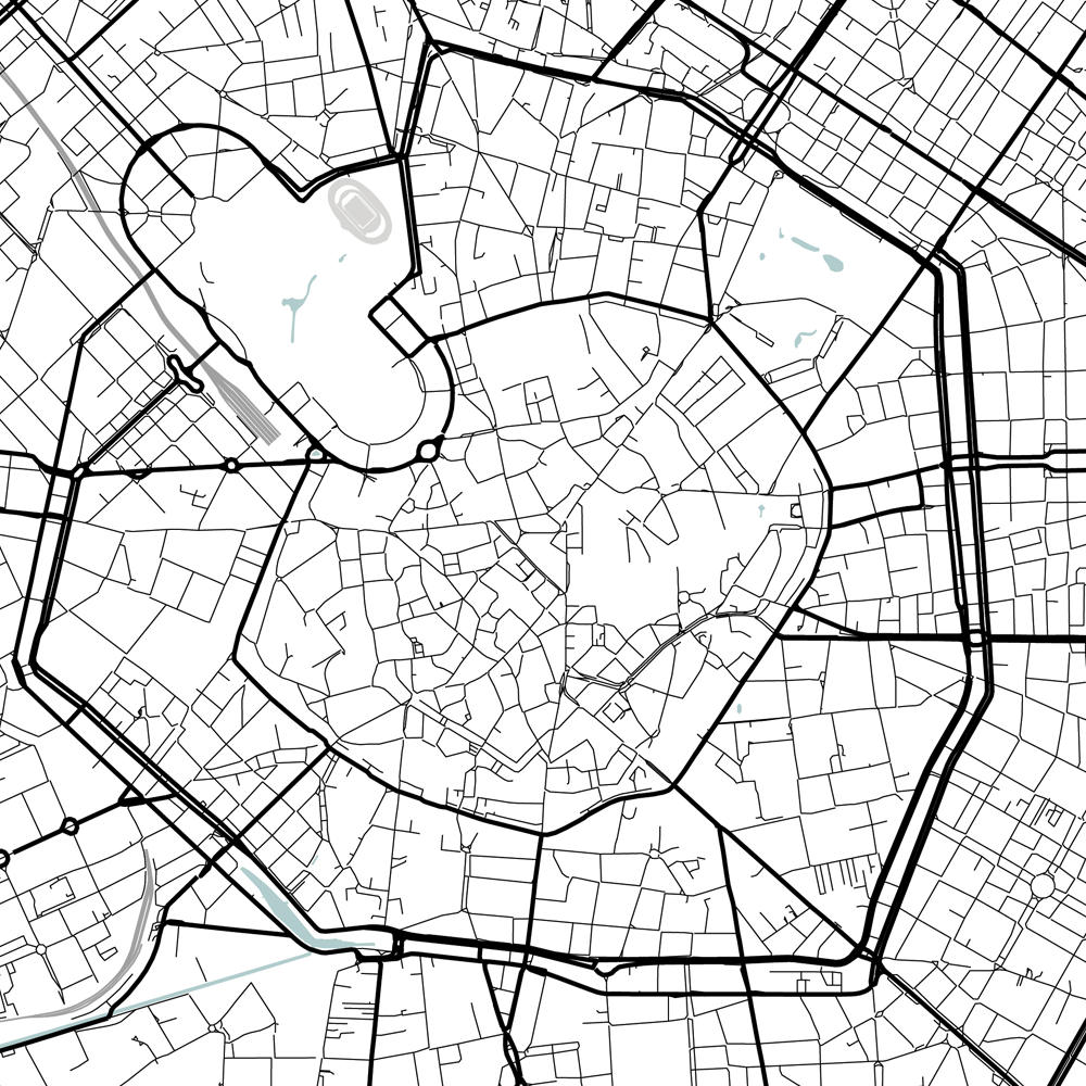 Milan City Map Print, Street Map Art, Milan Map Poster, Milan Map Print ...