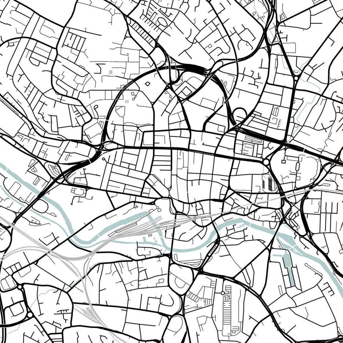 Leeds City Map Print Street Map Art Leeds Map Poster Leeds - Etsy UK