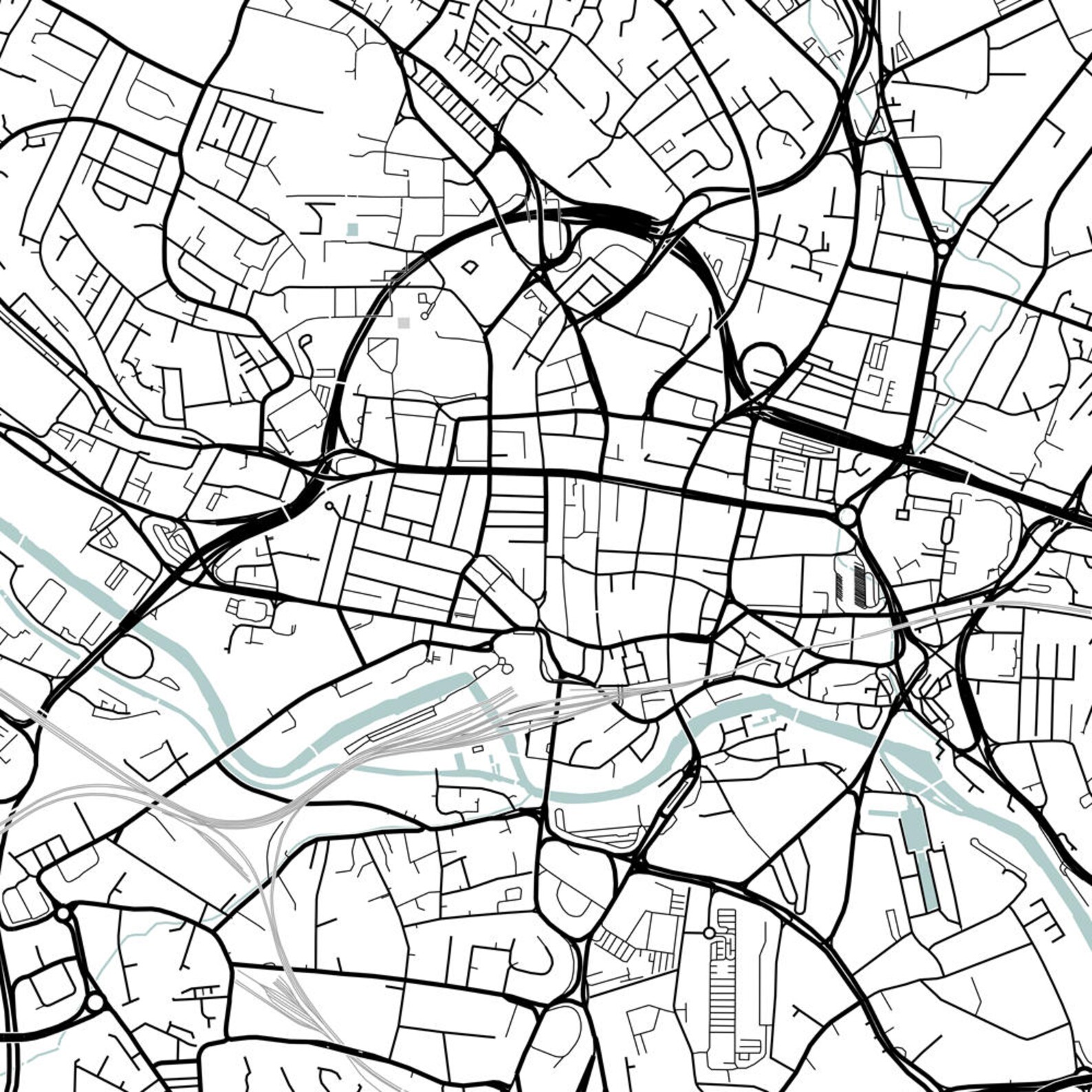 Leeds City Map Print Street Map Art Leeds Map Poster Leeds - Etsy UK