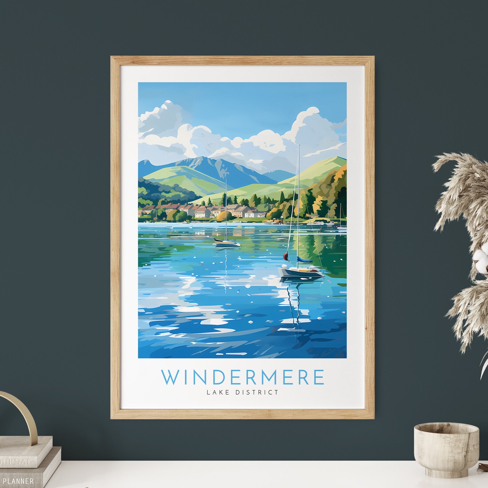 Windermere Lake District Travel Poster Wall Art Print Windermere Poster ...