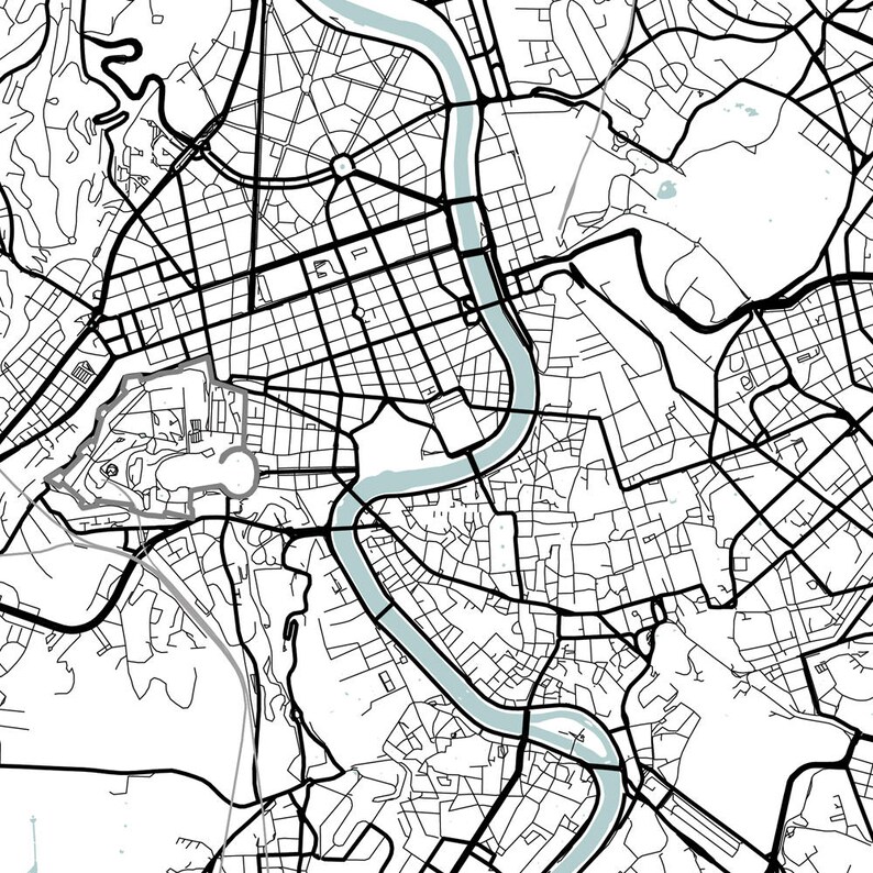 Rome City Map Printable Street Map Art Rome Map Print City - Etsy Finland