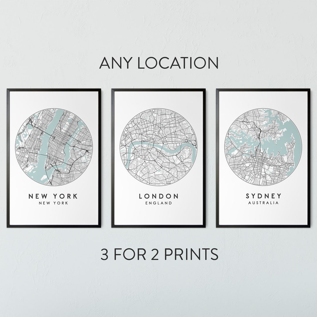 Custom City Map Print, City Map, Custom Map Print, City Map Wall Art ...