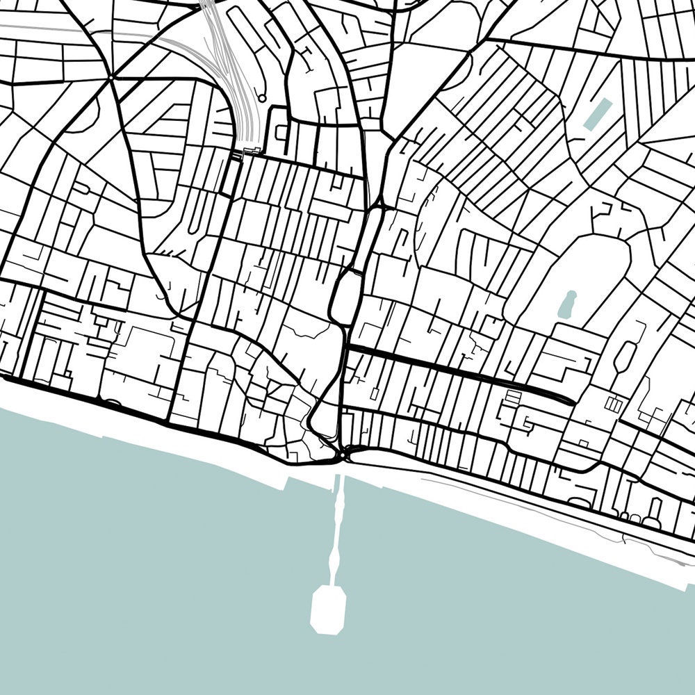 Brighton City Map Printable Street Map Art Brighton Map - Etsy UK