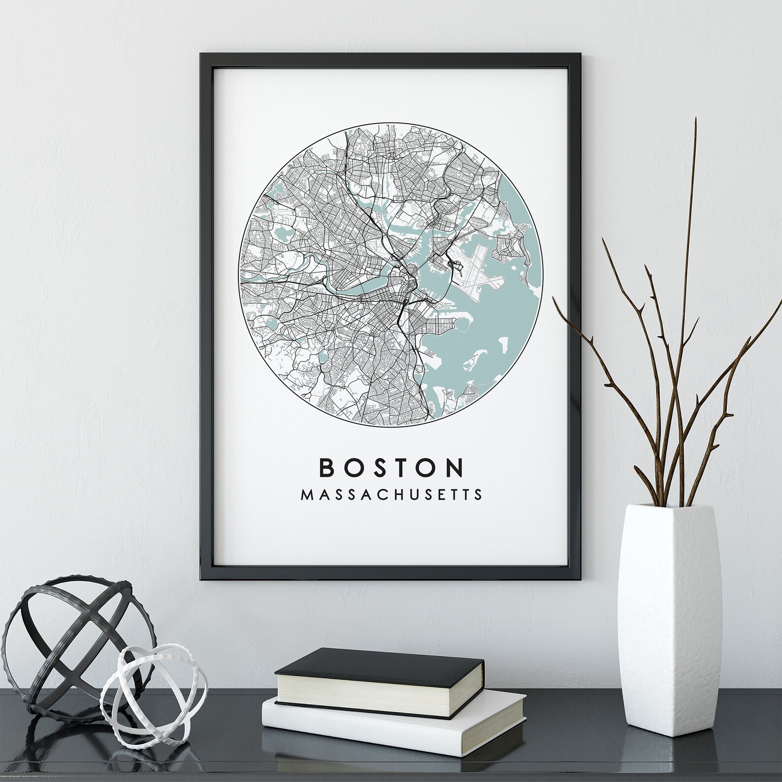 Boston City Map Print, Street Map Art, Boston Map Poster, Boston Map ...