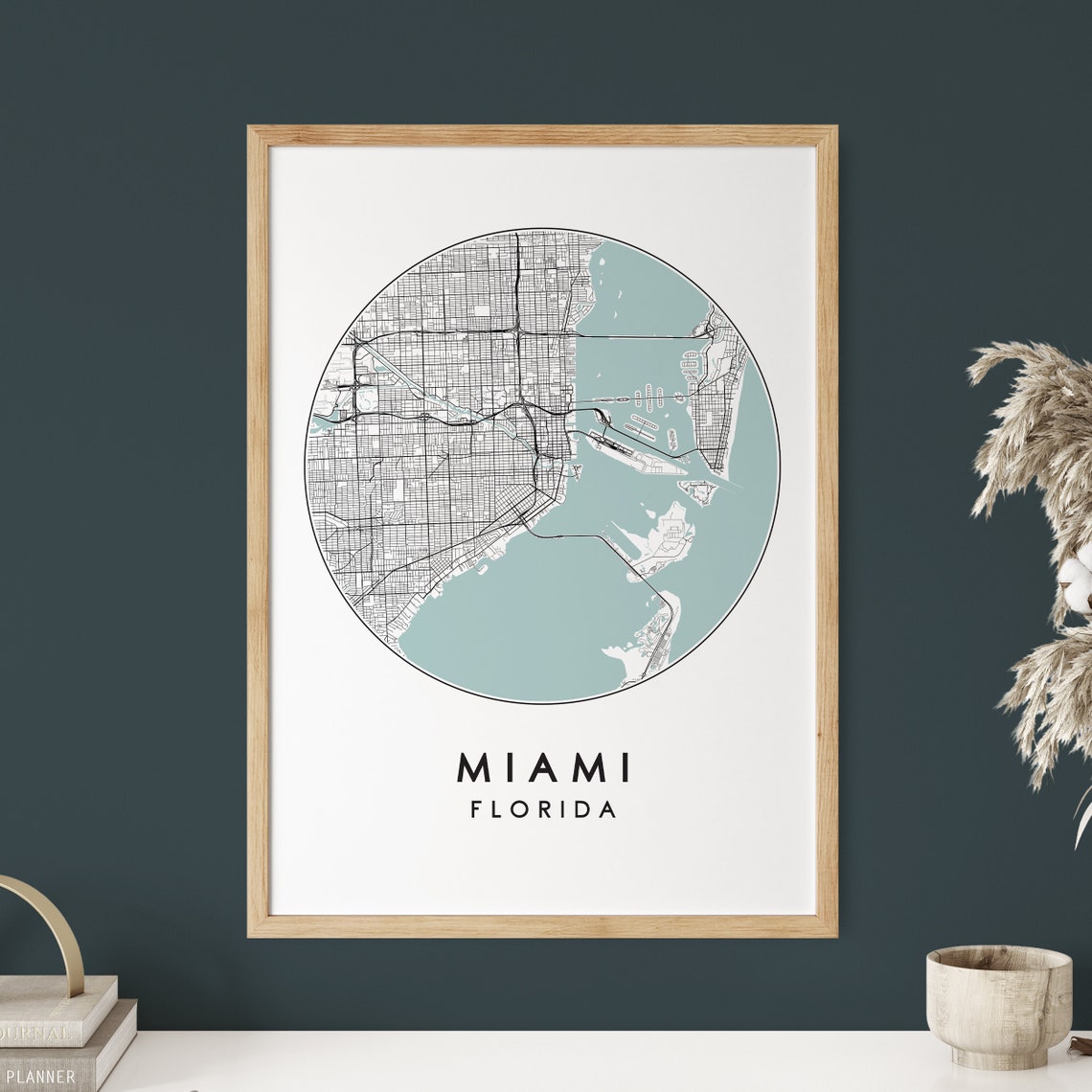 Miami City Map Print Street Map Art Miami Map Poster Miami - Etsy UK