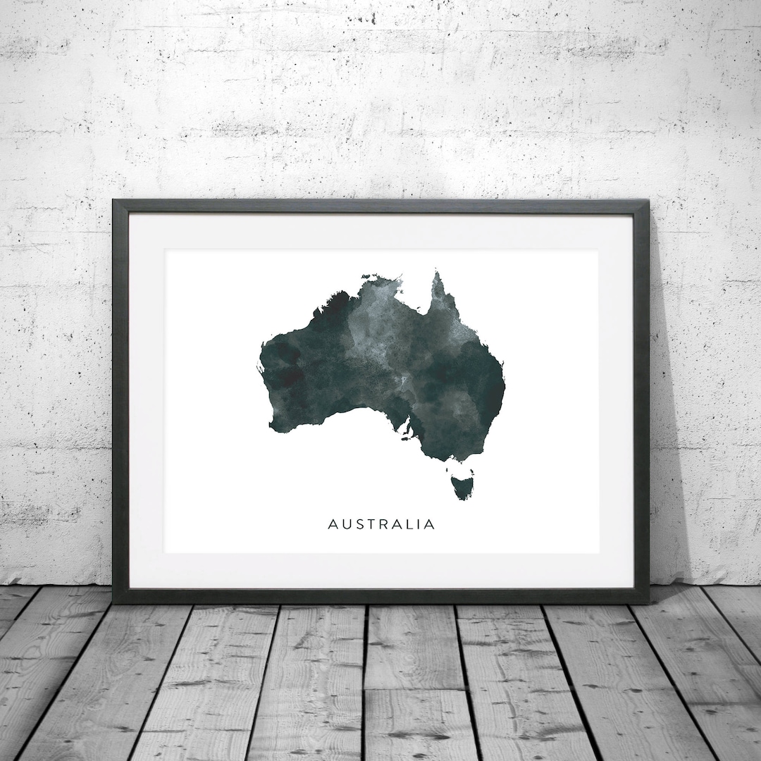 Australia Map Watercolour Print, Watercolor Map Art, Australia Map ...