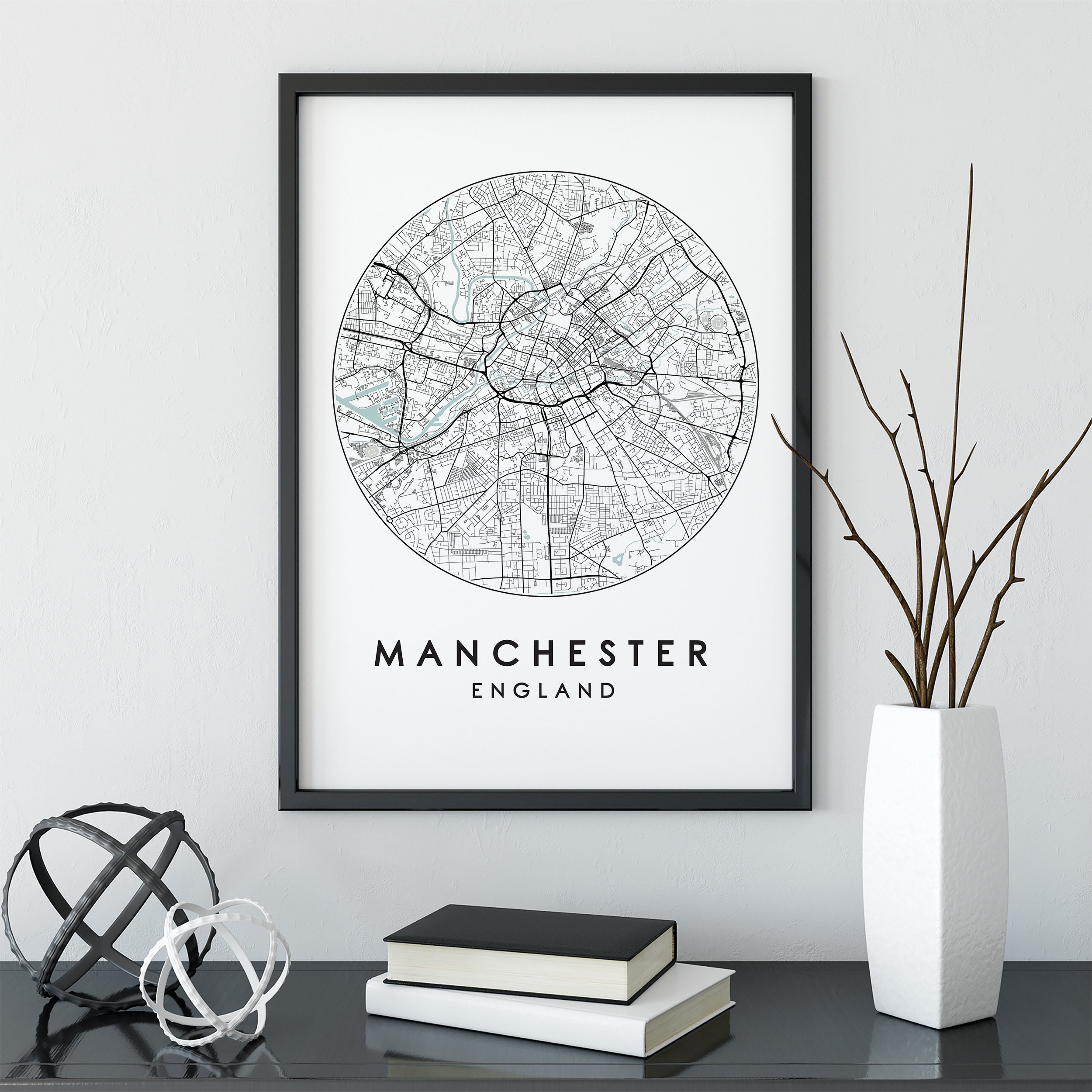Manchester City Map Print Street Map Art Manchester Map - Etsy UK