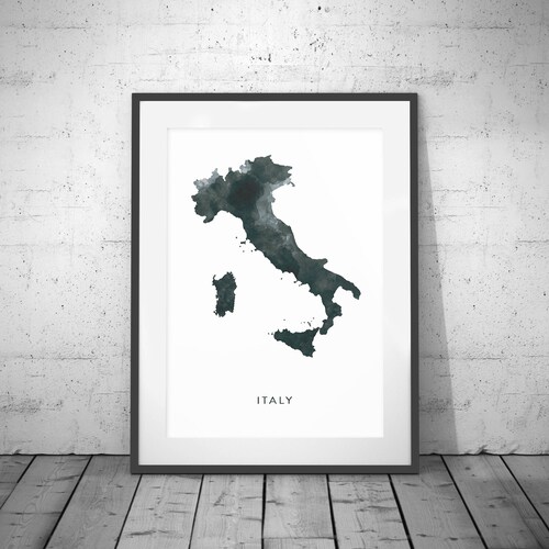 Italy Map Print Italy Road Map Poster Italia Italian | Etsy Canada