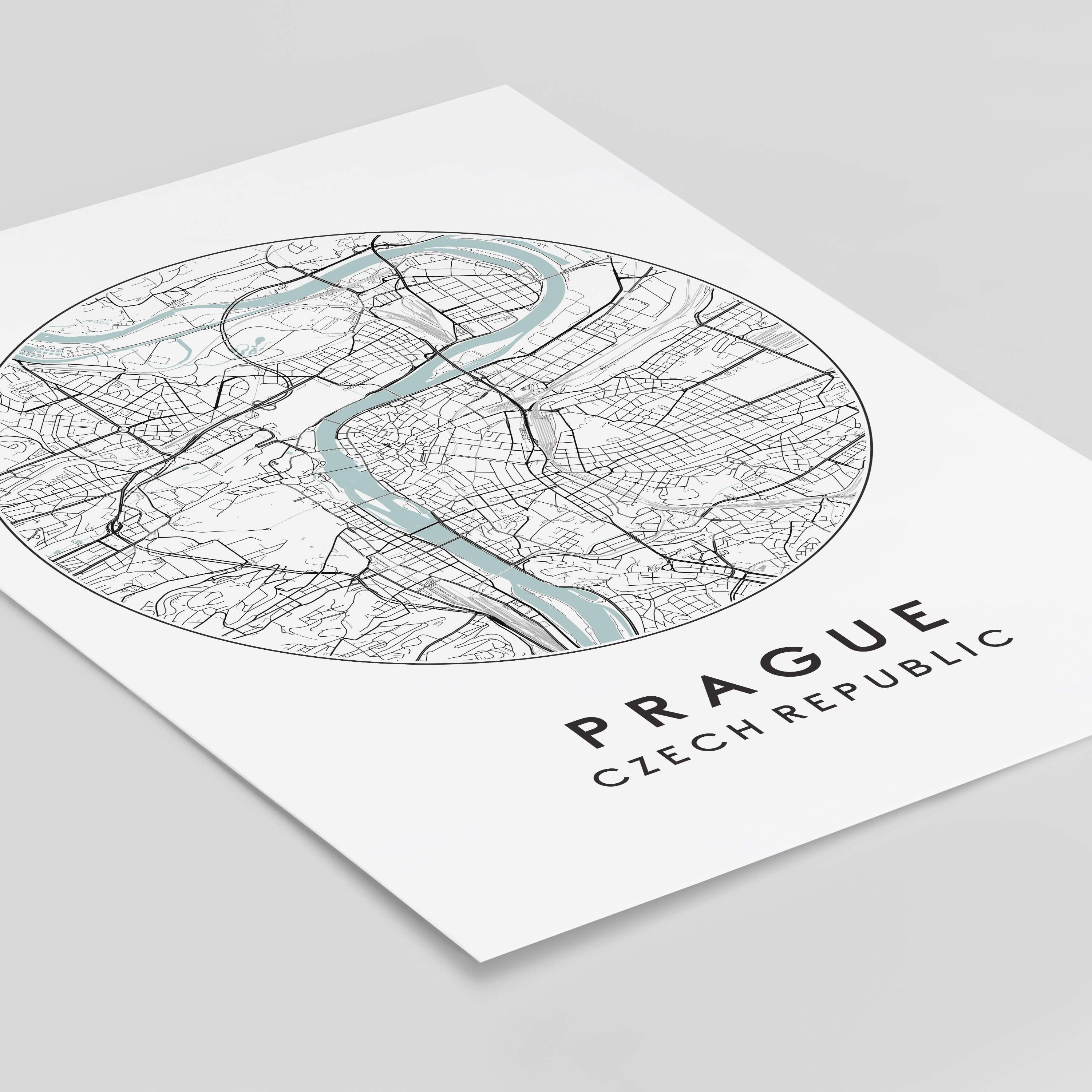 Prague City Map Print Street Map Art Prague Map Poster - Etsy