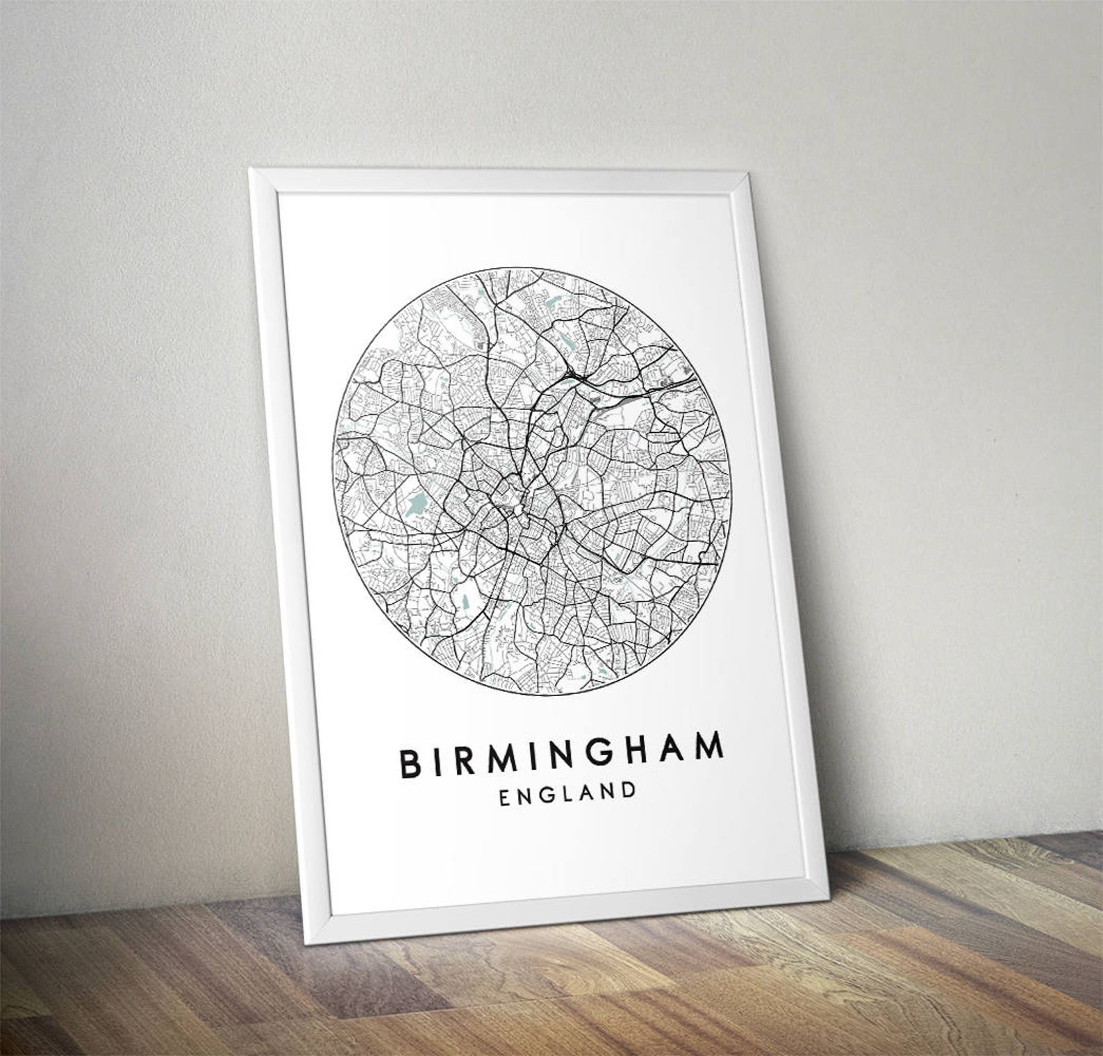 Birmingham City Map Print Street Map Art Birmingham Map | Etsy