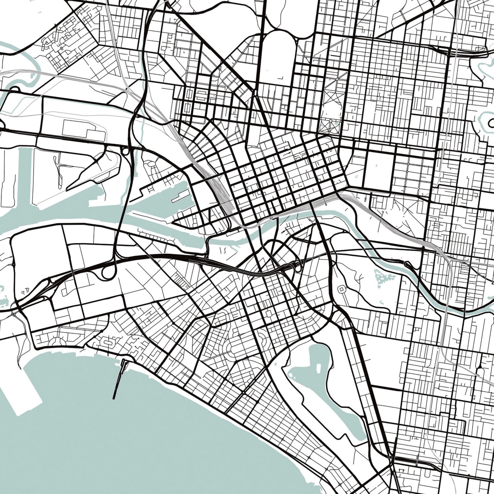 Buy Melbourne City Map Print Street Map Art Melbourne Map Online in ...