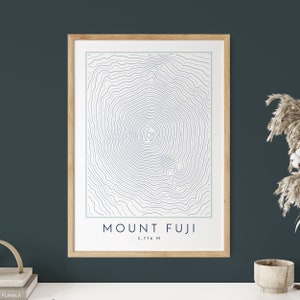 Mount Fuji Topographic Map Print, Contour Lines Map Print, Mount Fuji ...