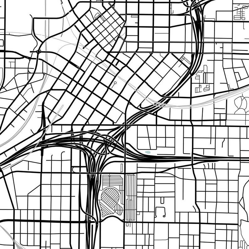 Atlanta City Map Printable Street Map Art Atlanta Map Print | Etsy