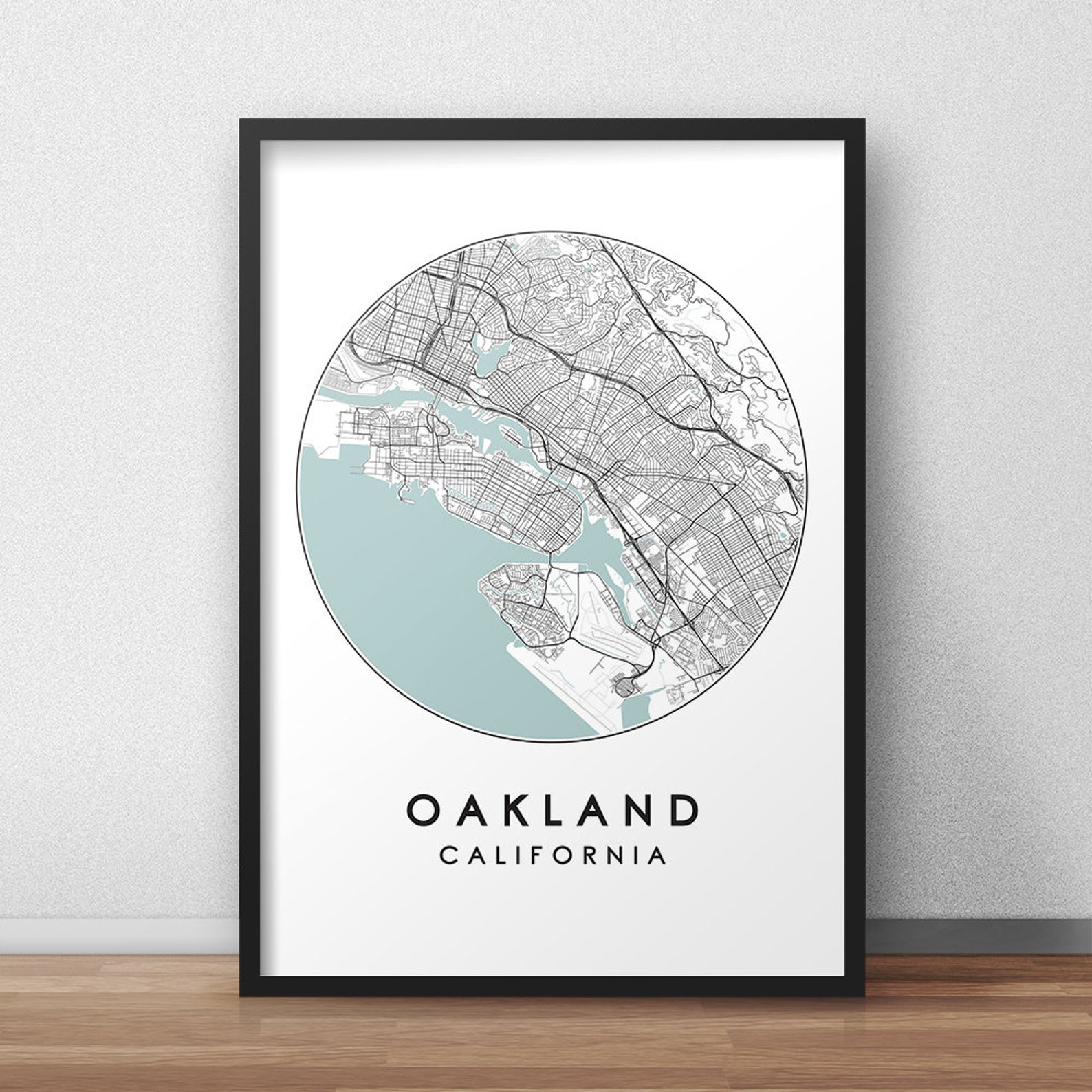 Oakland City Map Print Street Map Art Oakland Map Poster - Etsy
