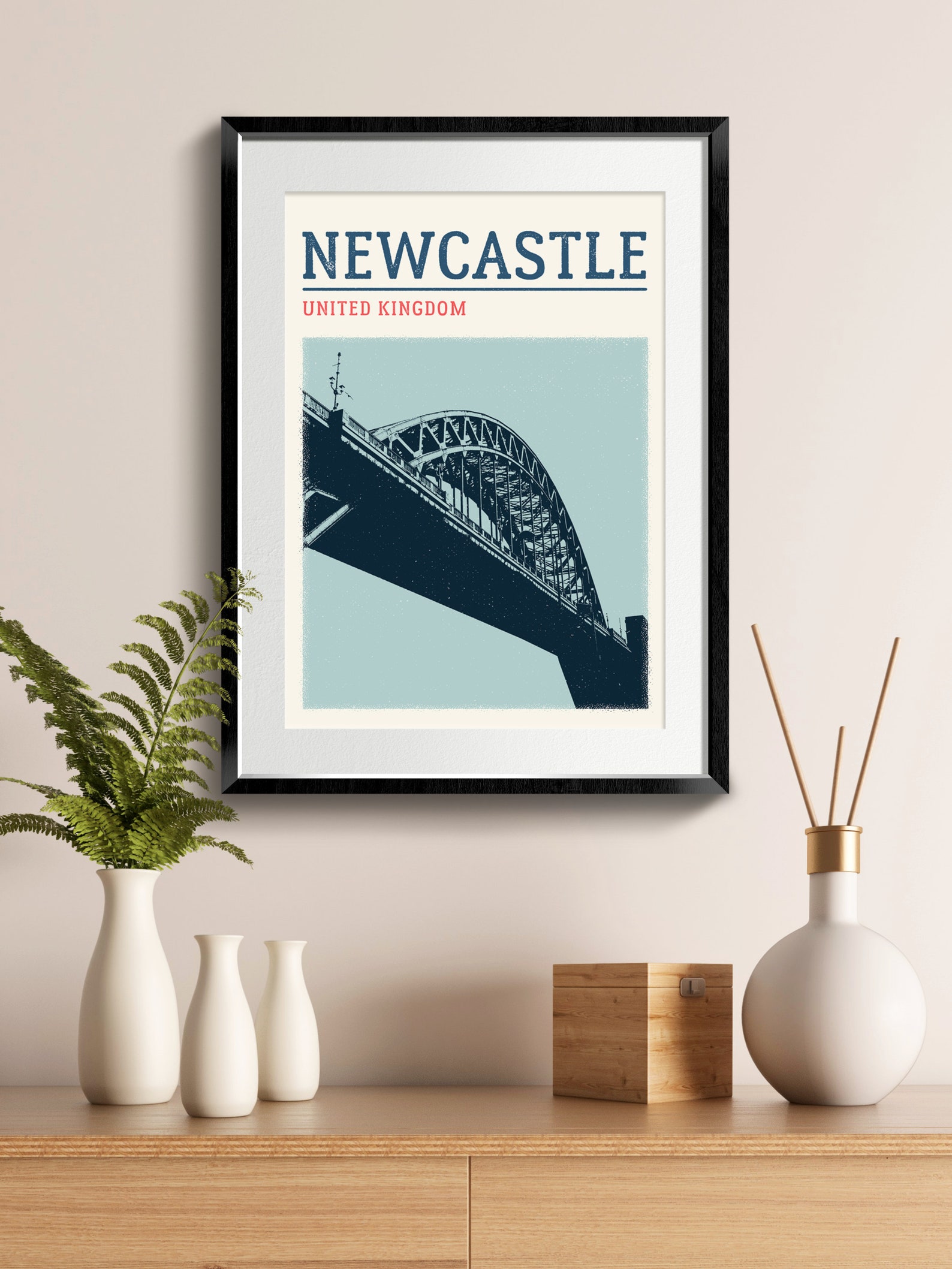 Newcastle City Print Tyne Bridge Poster Newcastle Travel - Etsy