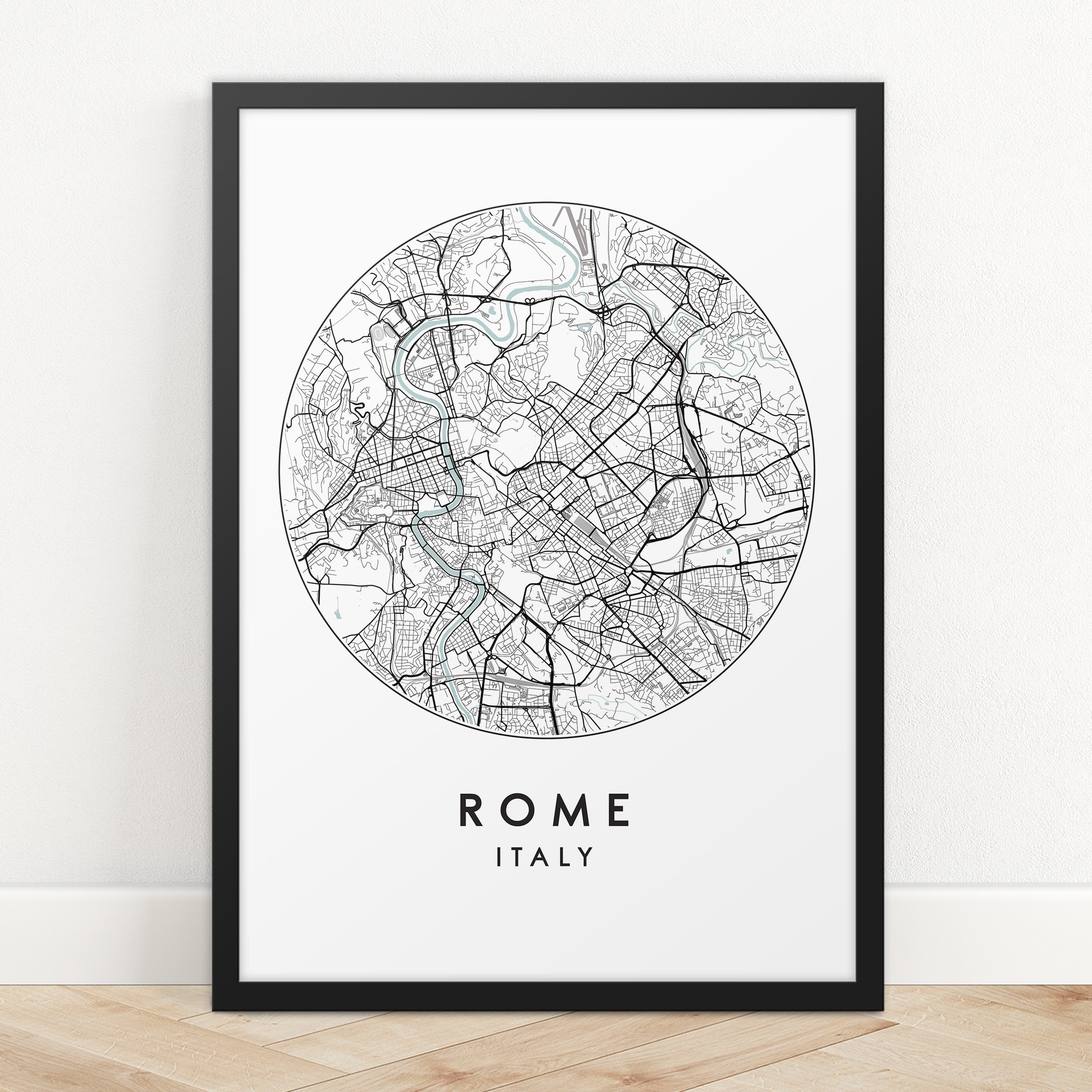 Rome City Map Print Street Map Art Rome Map Poster Rome Map - Etsy