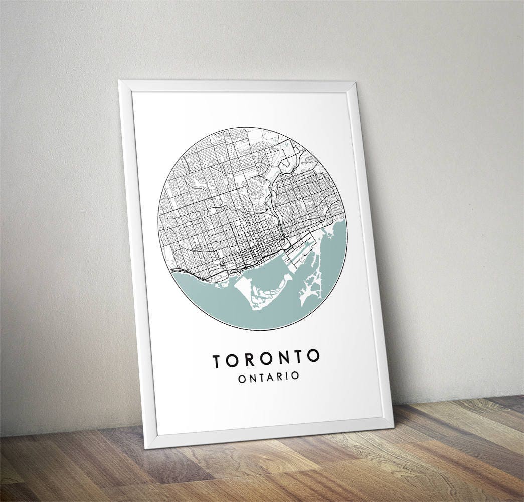 Toronto City Print Street Map Art Toronto Map Poster - Etsy