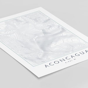 Aconcagua Topographic Map Print, Contour Lines Map Print, Aconcagua ...
