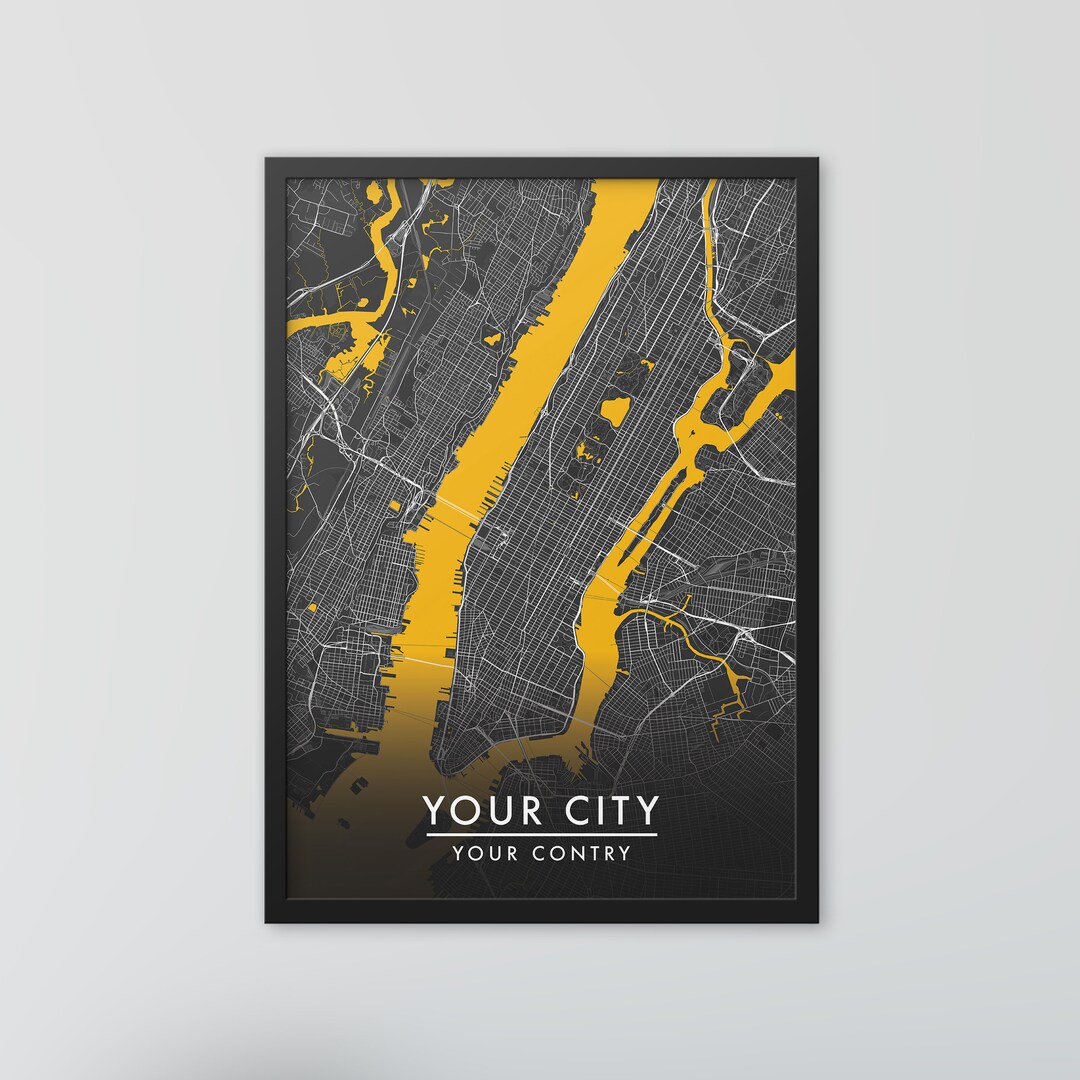 Custom City Map Print Any City Map Custom Map Print City Map Wall Art ...